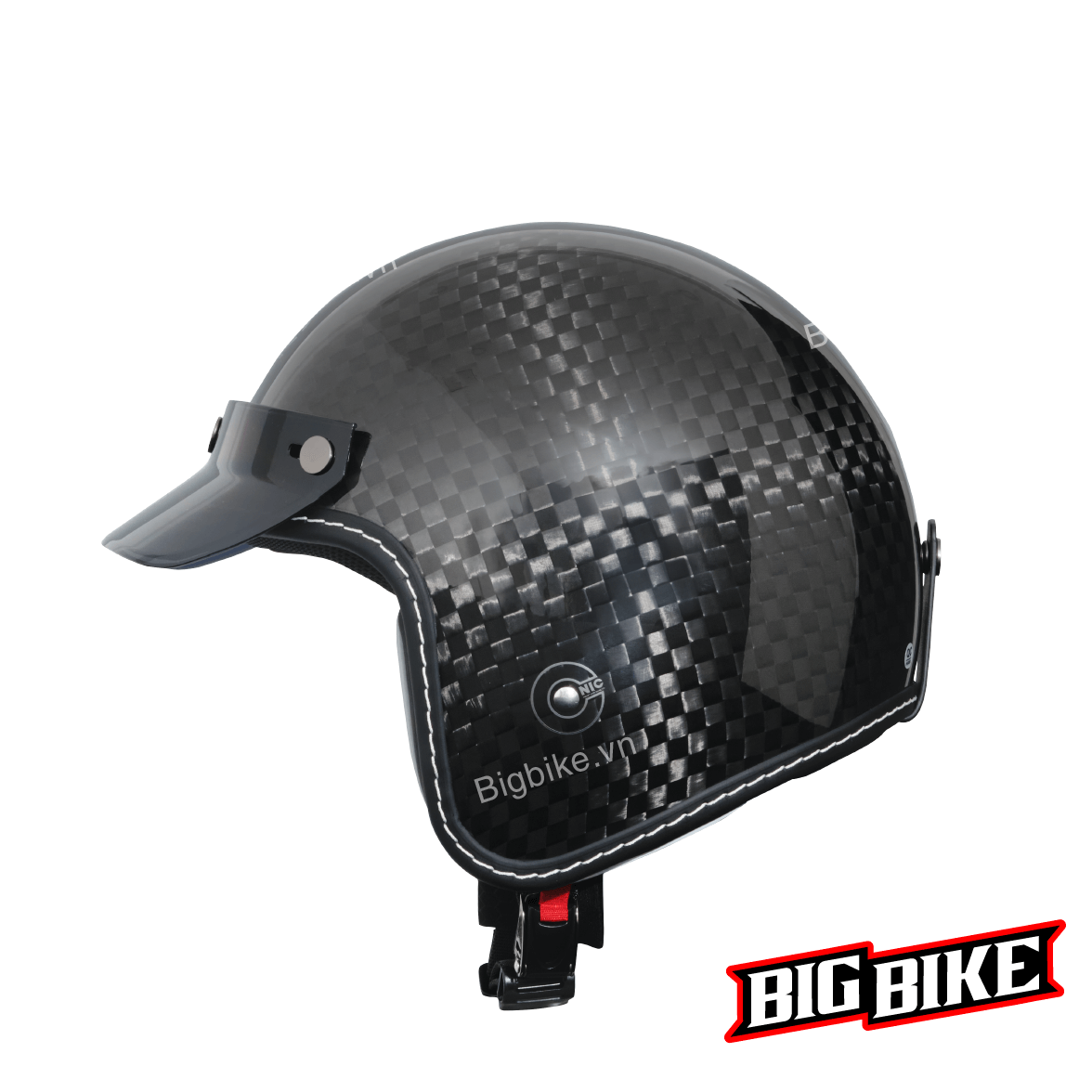 MŨ BẢO HIỂM 3/4 CACBON NIC N03 - Bigbike.vn